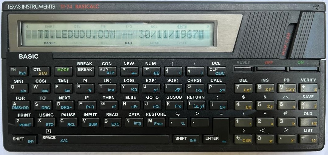 Texas Instrument - TI-74 BASICALC - - Texas Instrument TI74 BASICALC ...
